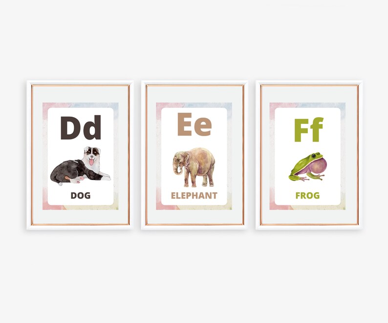 Alphabet Poster Set Alphabet Flashcards 26 Alphabet - Etsy