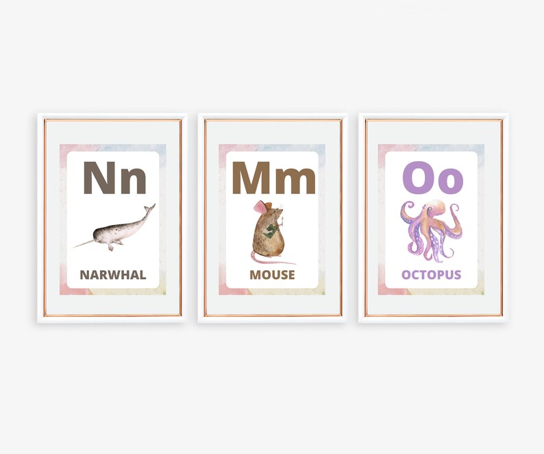 Alphabet Poster Set Alphabet Flashcards 26 Alphabet - Etsy