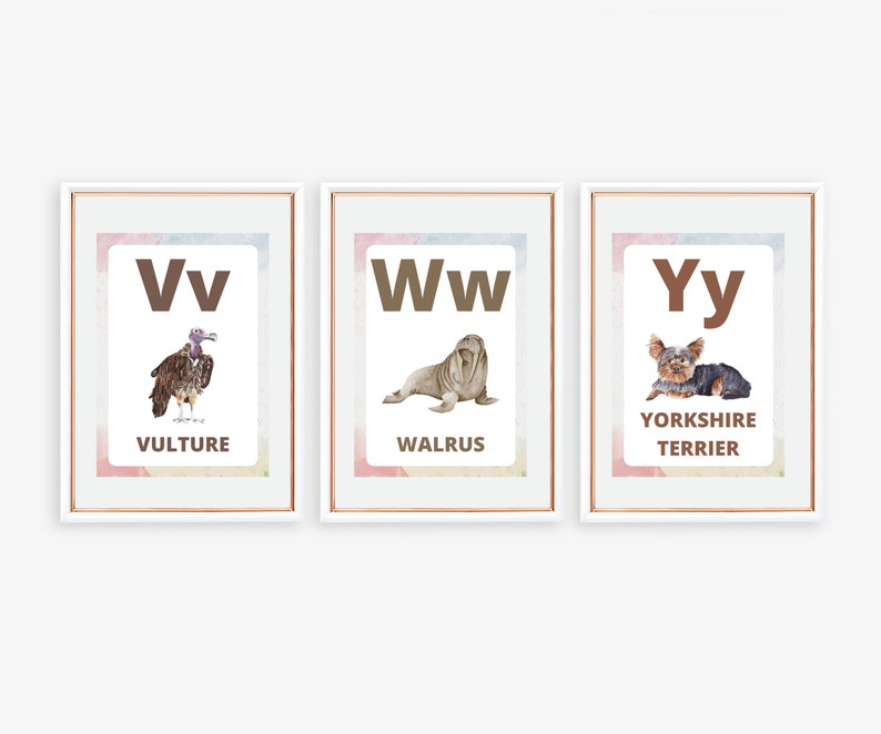 Alphabet Poster Set Alphabet Flashcards 26 Alphabet - Etsy