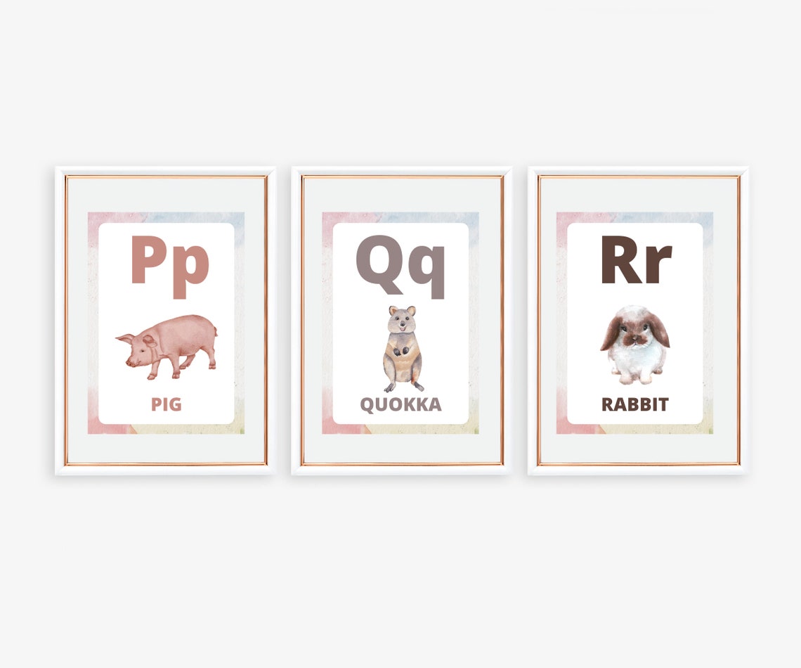 Alphabet Poster Set Alphabet Flashcards 26 Alphabet - Etsy