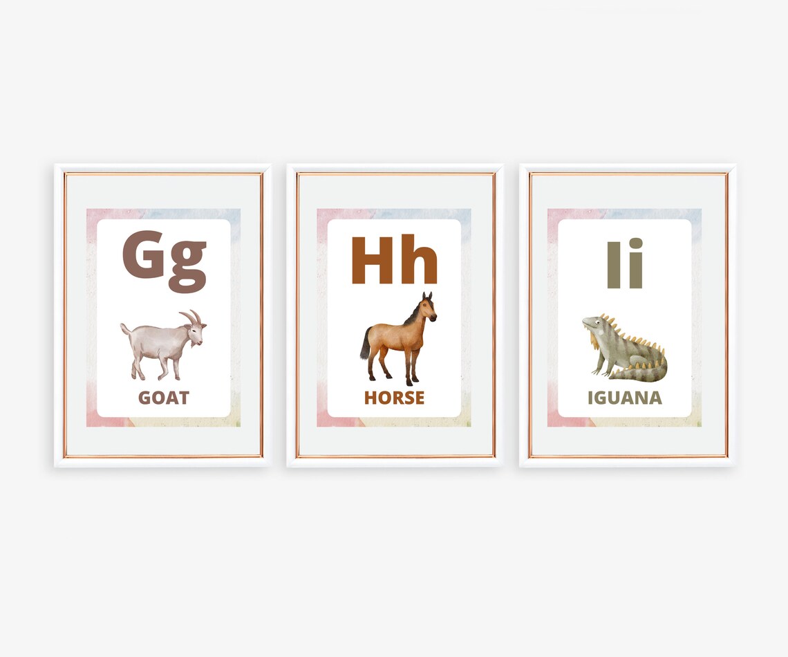 Alphabet Poster Set Alphabet Flashcards 26 Alphabet - Etsy