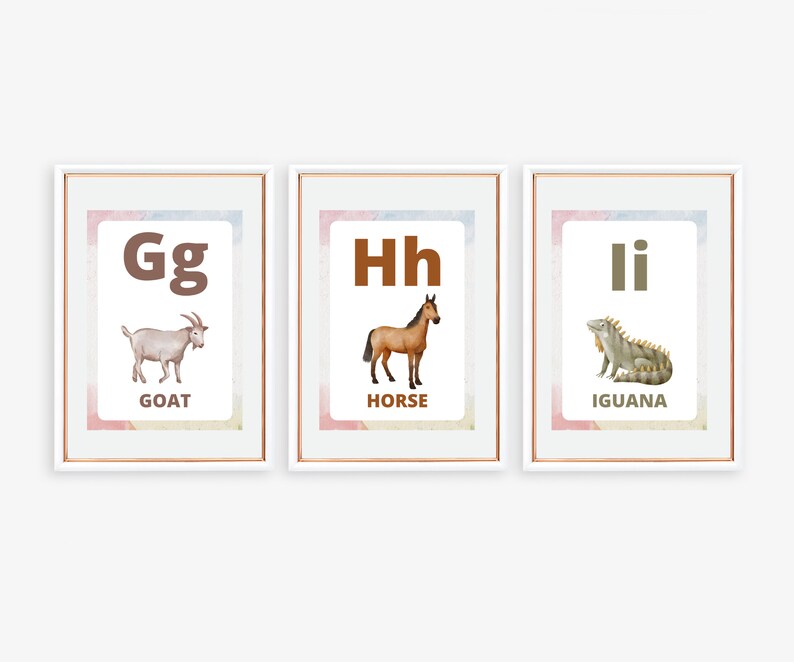 Alphabet Poster Set Alphabet Flashcards 26 Alphabet - Etsy