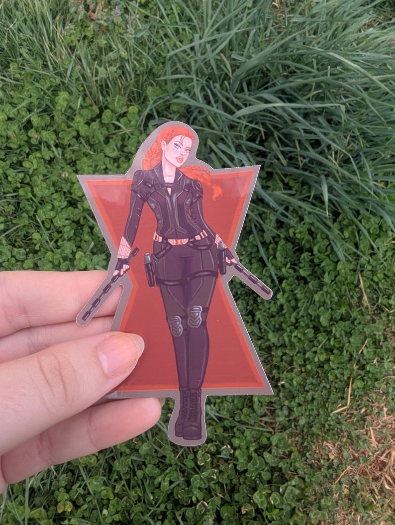 Black Widow, Superhero, Die Cut Vinyl Stickers, Water Bottles, Laptops ...
