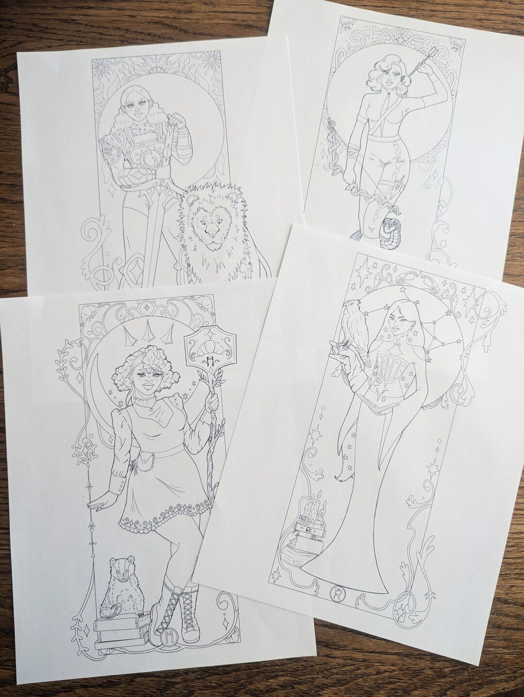 Wizard Houses Coloring Pages, Printable PDF Pages, Hogwarts Houses, RPG ...