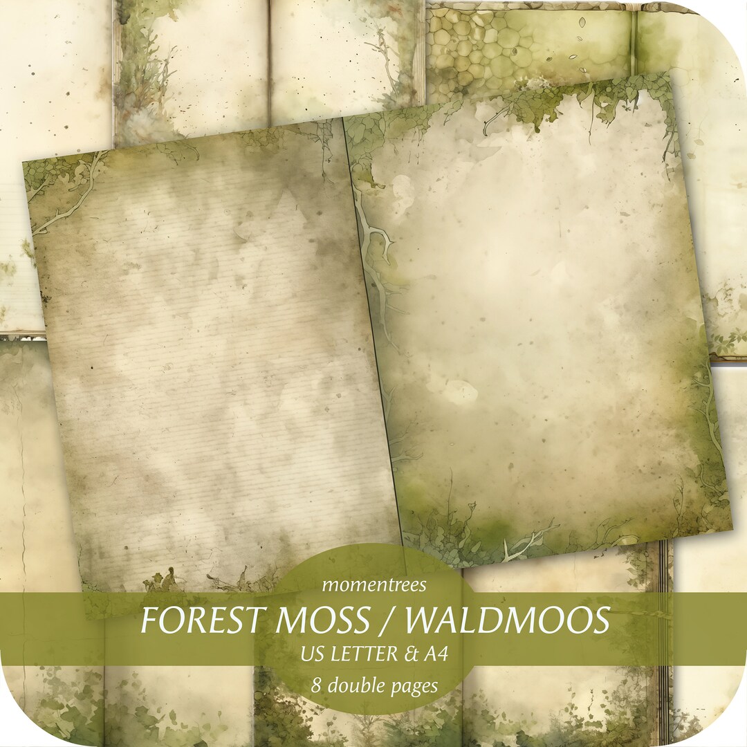 Forest Moss Digital Paper: Junk Journal Kit (A4 & US Letter) - Etsy