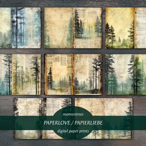 Dream Forest Digital Paper to Download Vintage Stationery Journal Kit ...