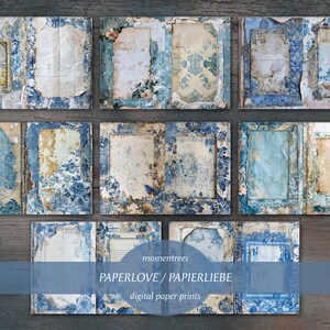 Blue Journaling Paper, Paper Frames, Wallpapers, Digital Junk Journal ...