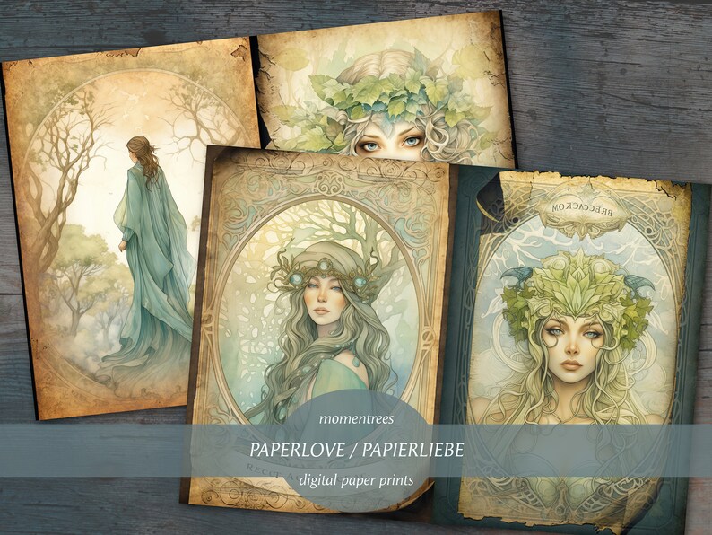 Water Fairy in the Forest Woods Junk Journal, Ephemera, Hunter, Magic ...