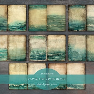 Lined Ocean Papers to Download Vintage Stationery Journal Kit ...
