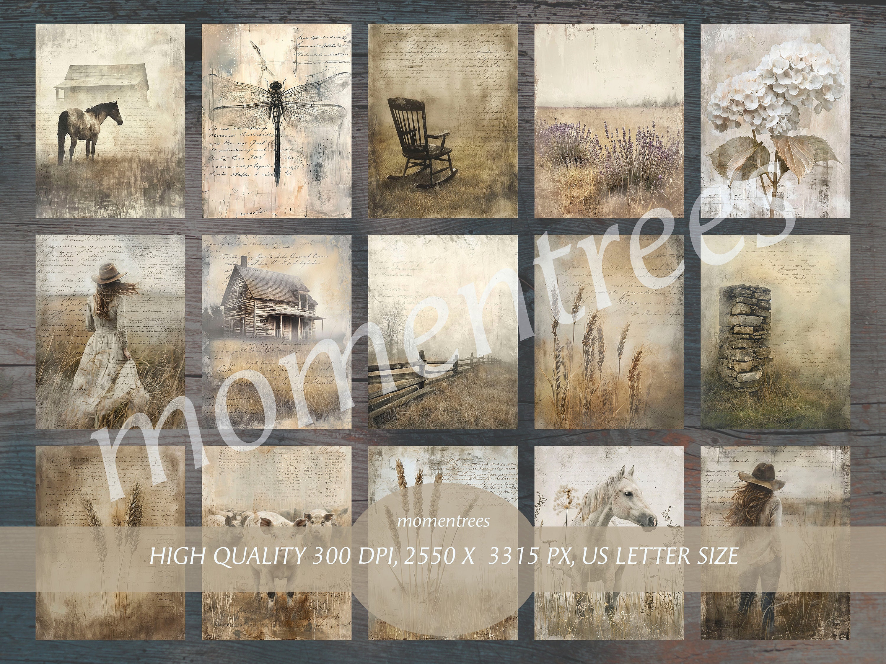 Farm Life Digital Paper: Country Scrapbook Pages (digital Download) - Etsy