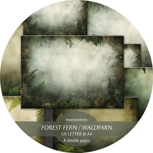 Forest Fern Basic Digital Papers Download Vintage Stationery Journal ...