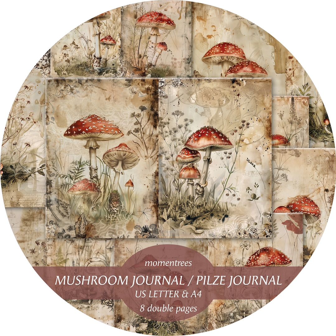 Mushroom Journal Kit: Vintage Fly Agaric Ephemera (digital Download) - Etsy