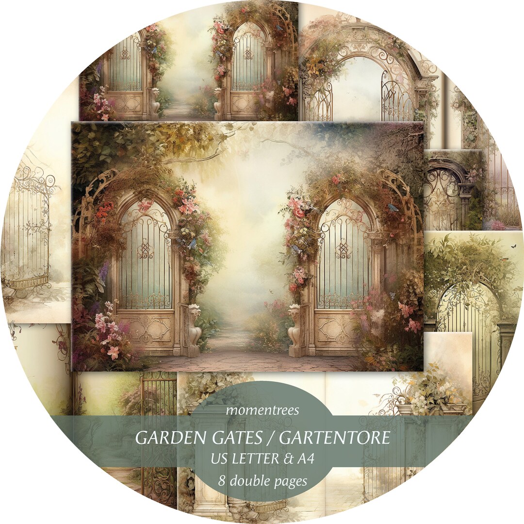 GARDEN GATES Mystic Fairy Junk Journal, Digital Collage Sheet ...