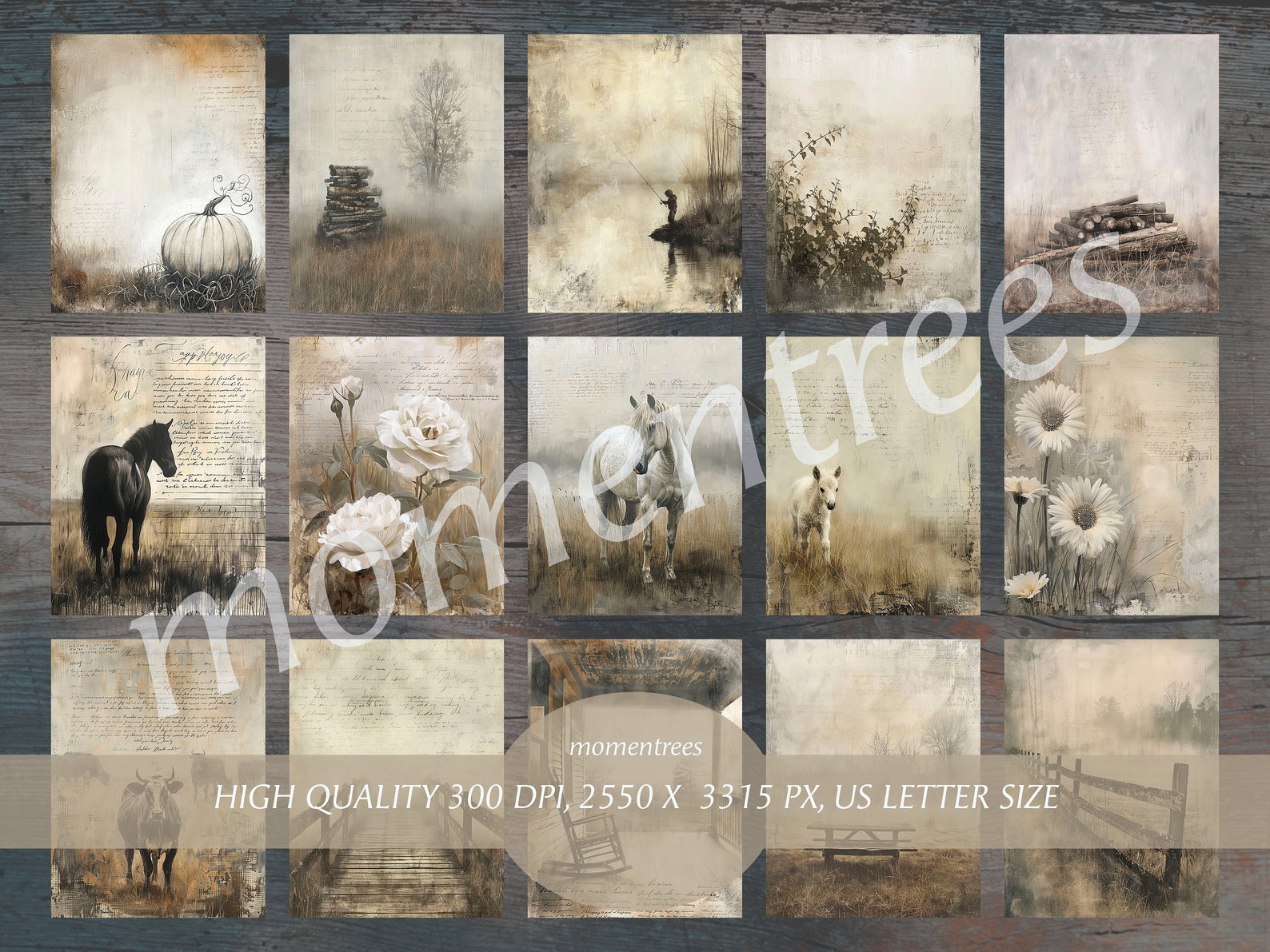 Farm Life Digital Paper: Country Scrapbook Pages (digital Download) - Etsy