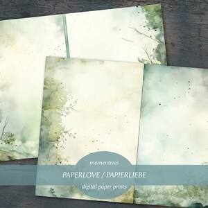 Basic Bluegreen Forest Moss Digital Paper Junk Journals, Journal Paper ...