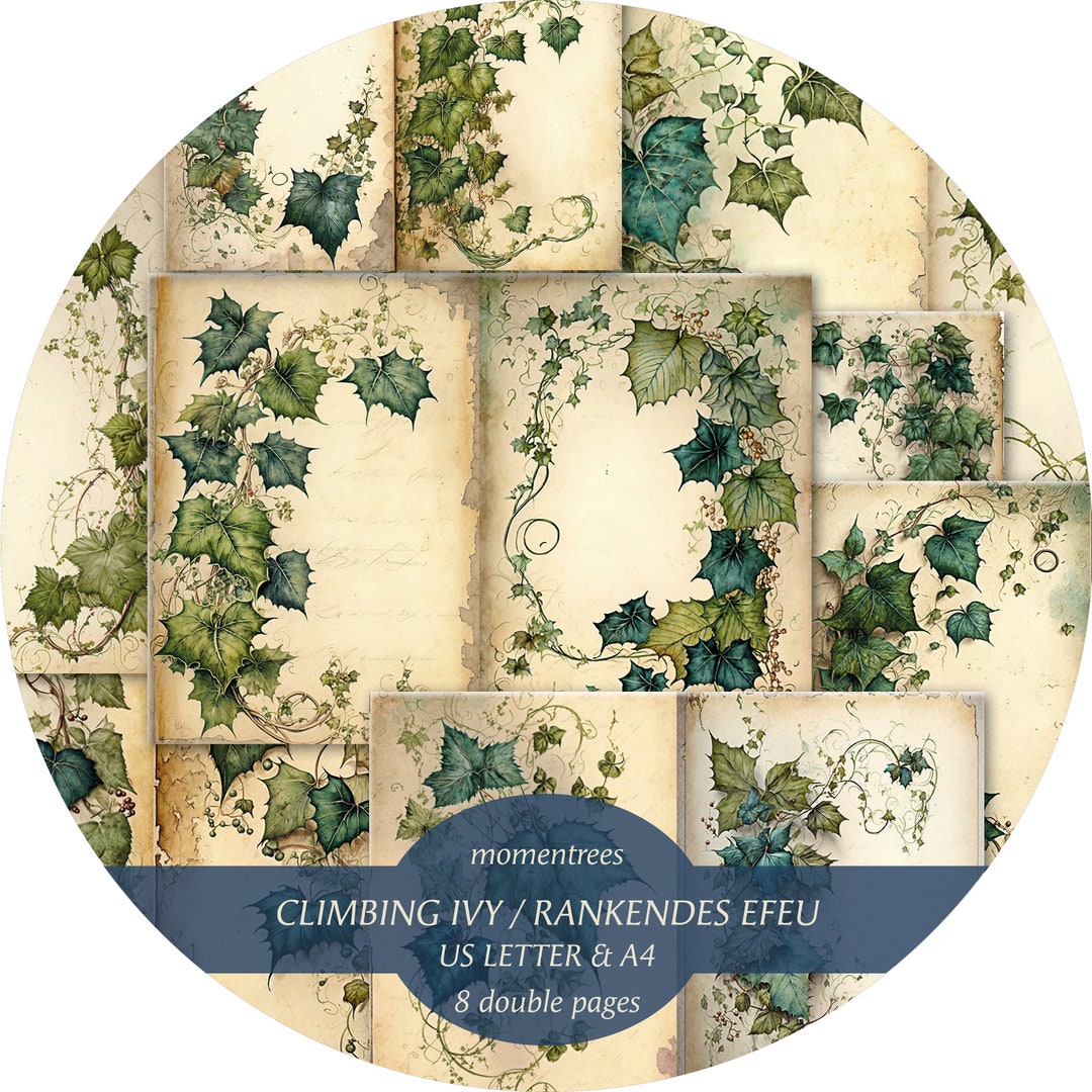 Climbing Ivy Digital Paper: Vintage Journal Kit (A4/US Letter) - Etsy