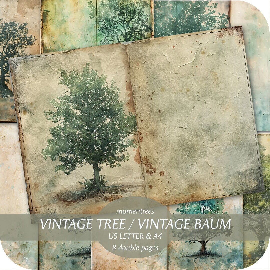 VINTAGE TREE Printable Digital Paper Svg Instant Digital Download ...