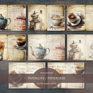 8 Pdf Double Pages Tea Time Instant Download and Print Old Scrapbooking ...