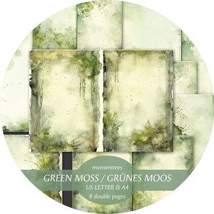 Green Moss Watercolor Paper: Forest Junk Journal Kit (digital Download ...