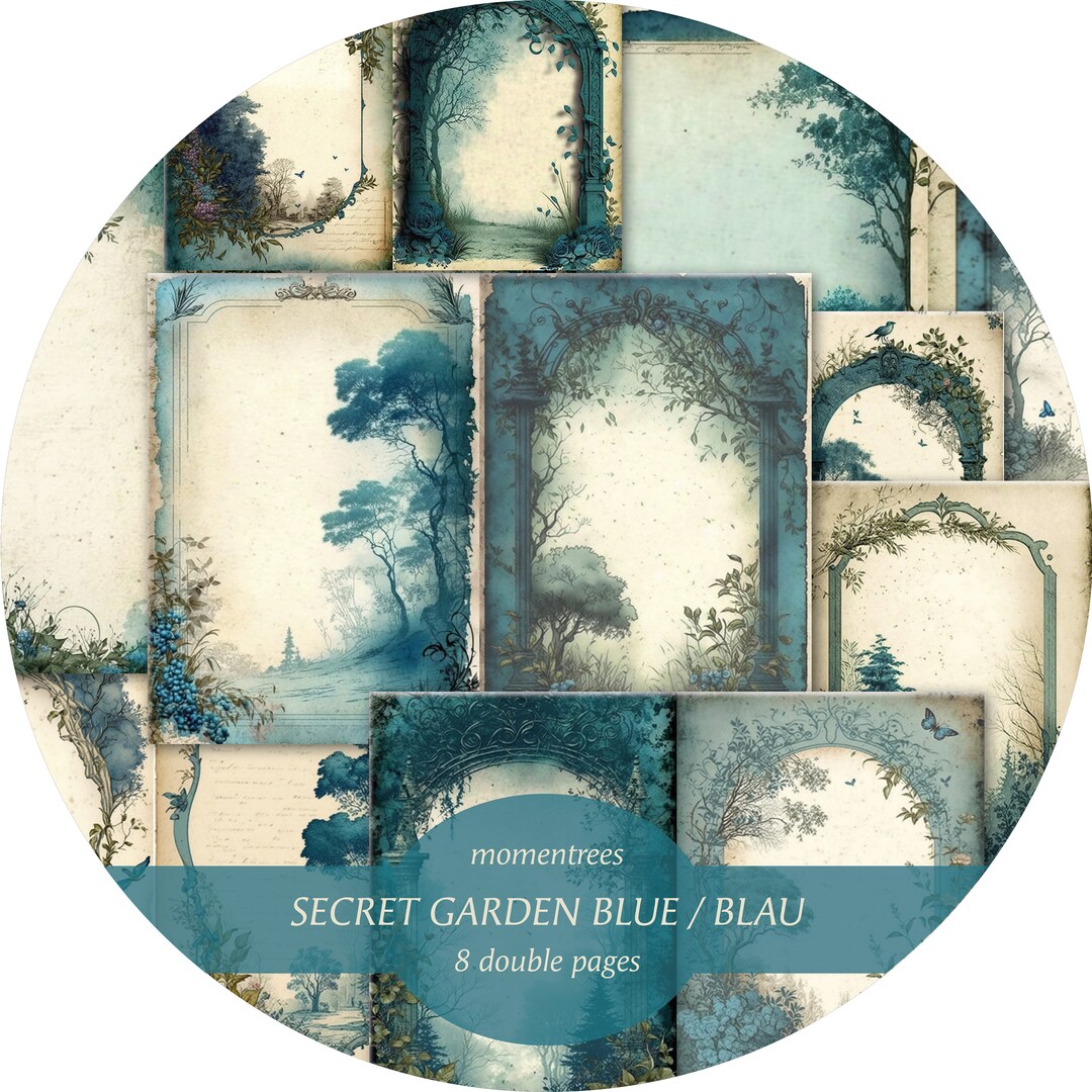 Scrapbooking, Secret Garden in Blue - Etsy