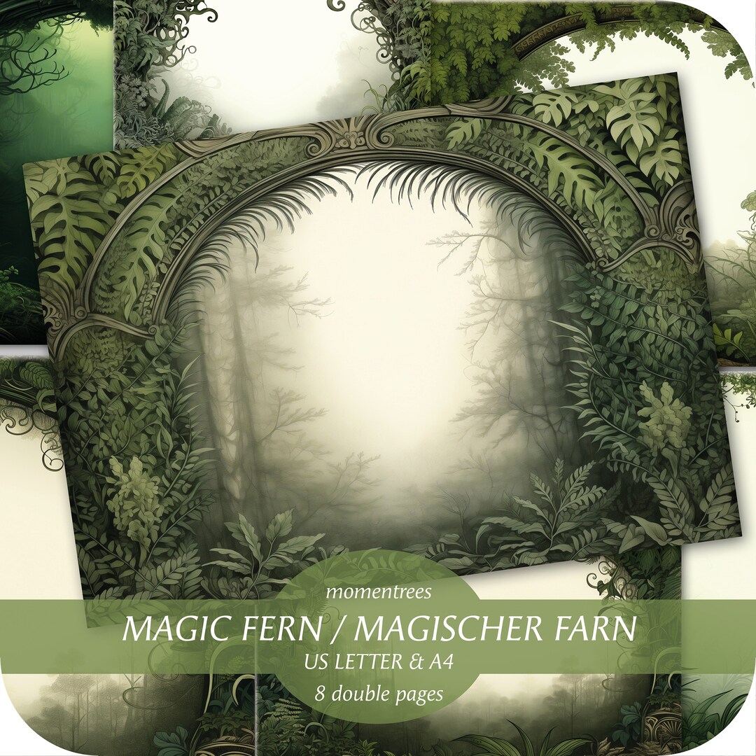 Magic Fern Pages Forest Basic Digital Papers Download Vintage ...