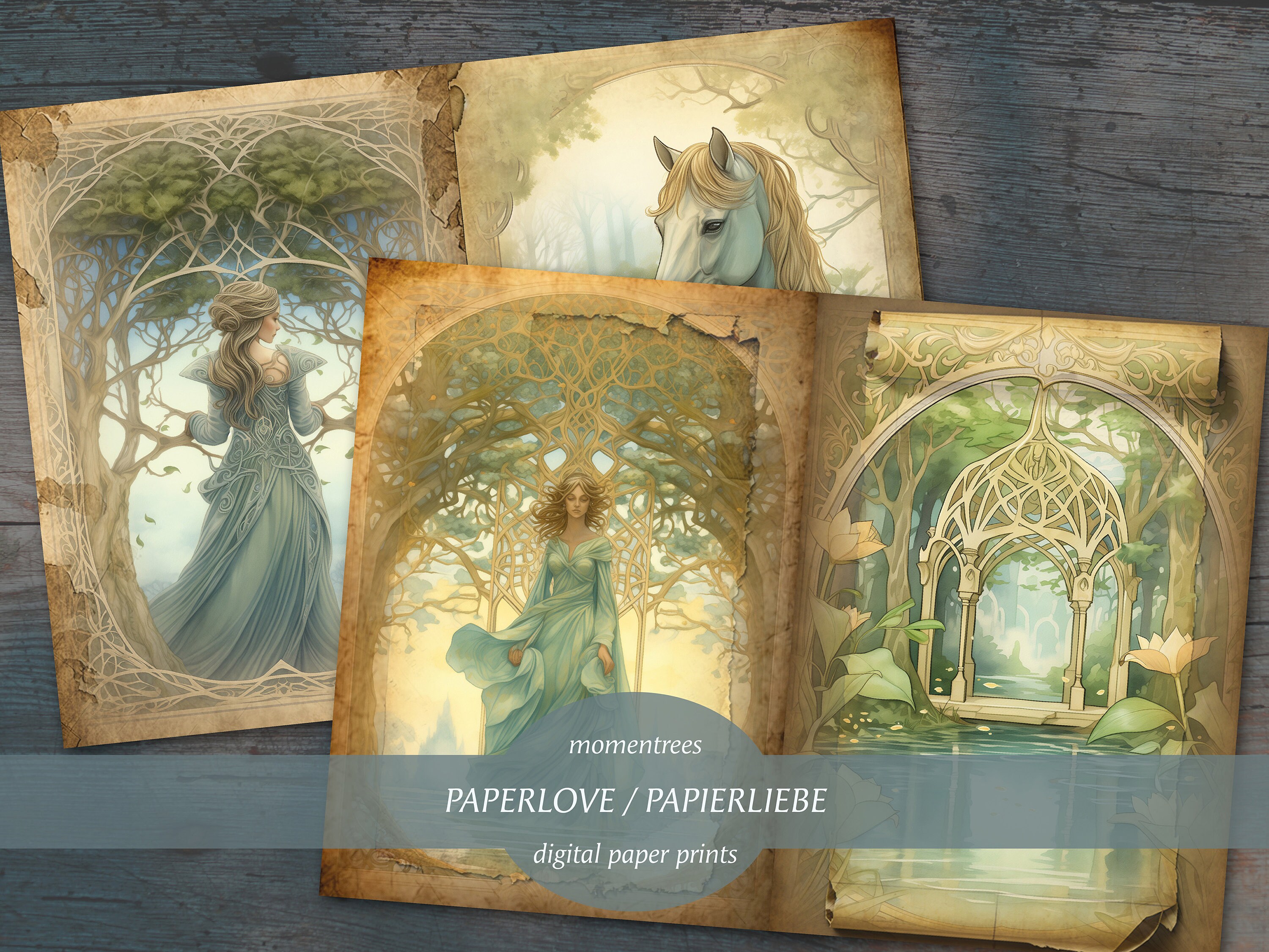 Water Fairy in the Forest Woods Junk Journal, Ephemera, Hunter, Magic ...