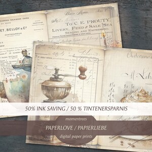 Tea Time Scrapbook Paper: Vintage Journal Pages (PDF Download) - Etsy