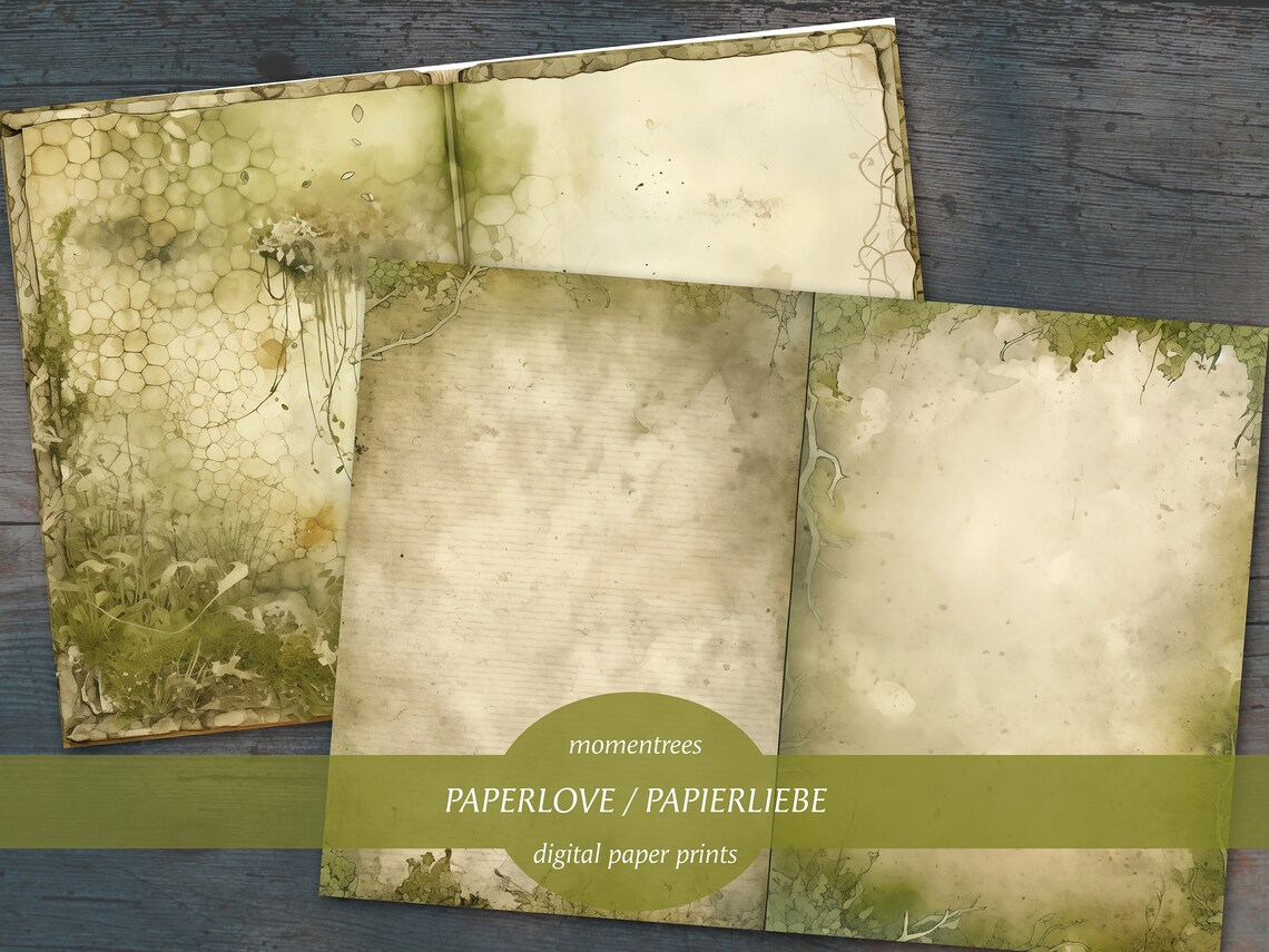 Forest Moss Digital Paper: Junk Journal Kit (A4 & US Letter) - Etsy