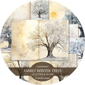 Winter Trees Digital Paper: Vintage Journal Kit (digital Download) - Etsy