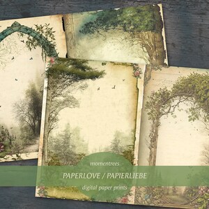 Secret Garden Digital Papers to Download Vintage Stationery Journal Kit ...