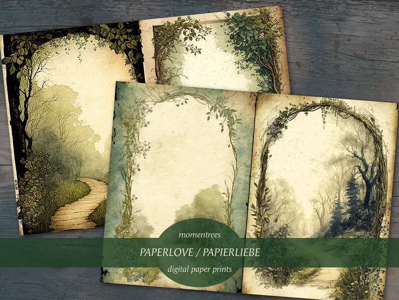 Secret Forest Paths Mysterious Journal Kit Vintage Digital to - Etsy