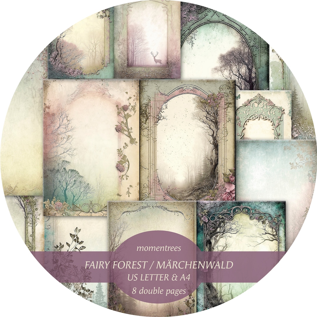 Fairy Forest Digital Papers to Download Vintage Stationery Journal Kit ...