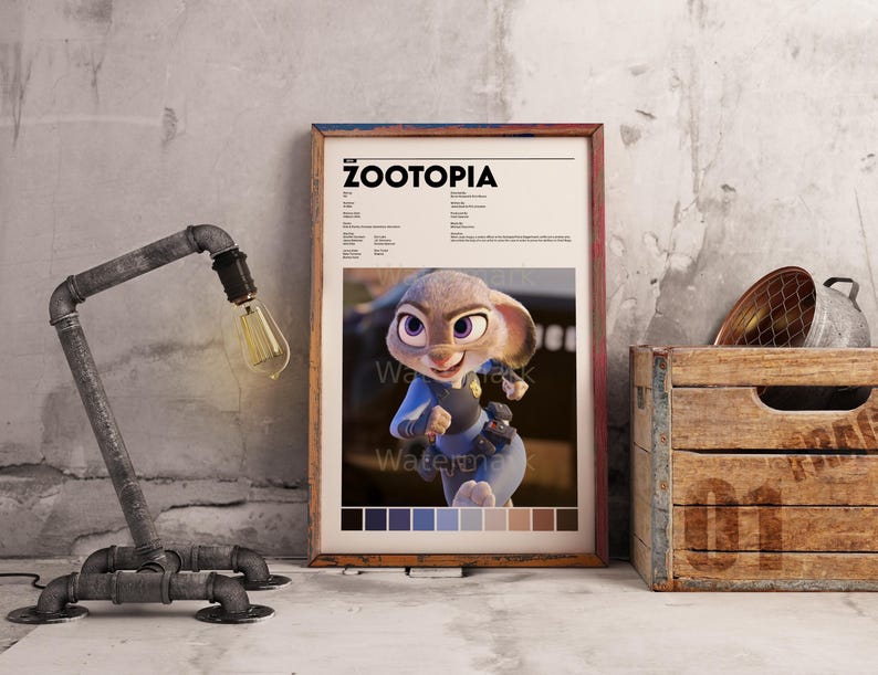 Zootopia Poster | Wall Art Print | Vintage Art Print | Custom Movie ...