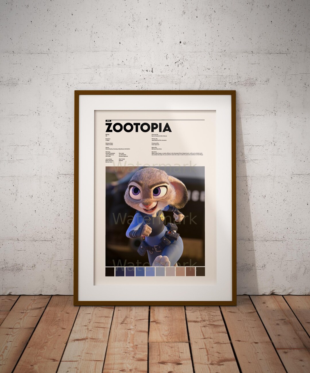 Zootopia Poster | Wall Art Print | Vintage Art Print | Custom Movie ...