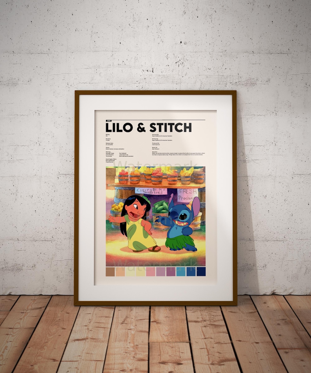 Lilo & Stitch Poster | Wall Art Print | Vintage Art Print | Custom ...