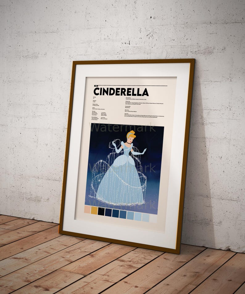 Cinderella Poster | Wall Art Print | Vintage Art Print | Custom Movie ...