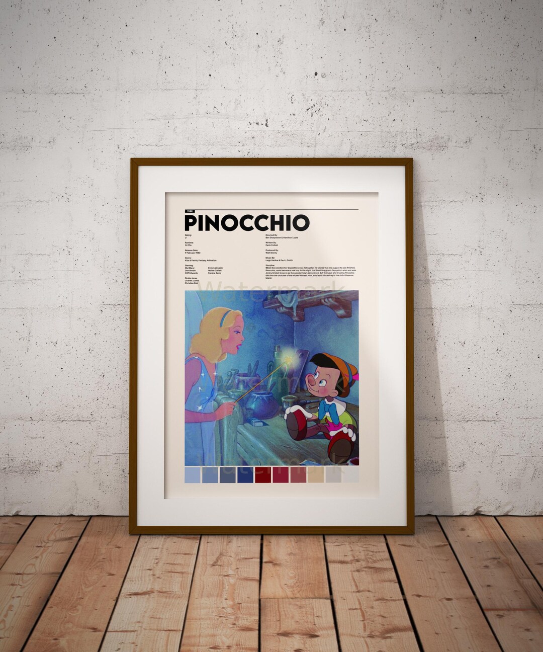 Pinocchio 1940 Poster | 85th Anniversary | Disney | Wall Art Print ...
