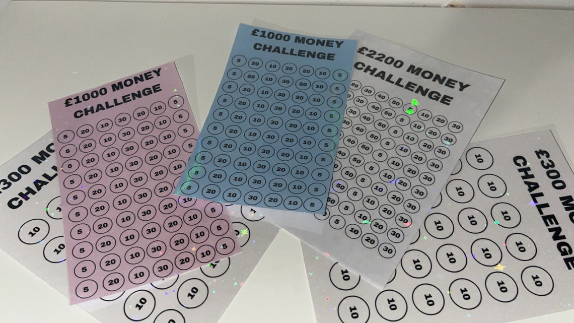 Tin Tracker Sticker| Money Saving Challenge | Cash Stuffing | Savings ...