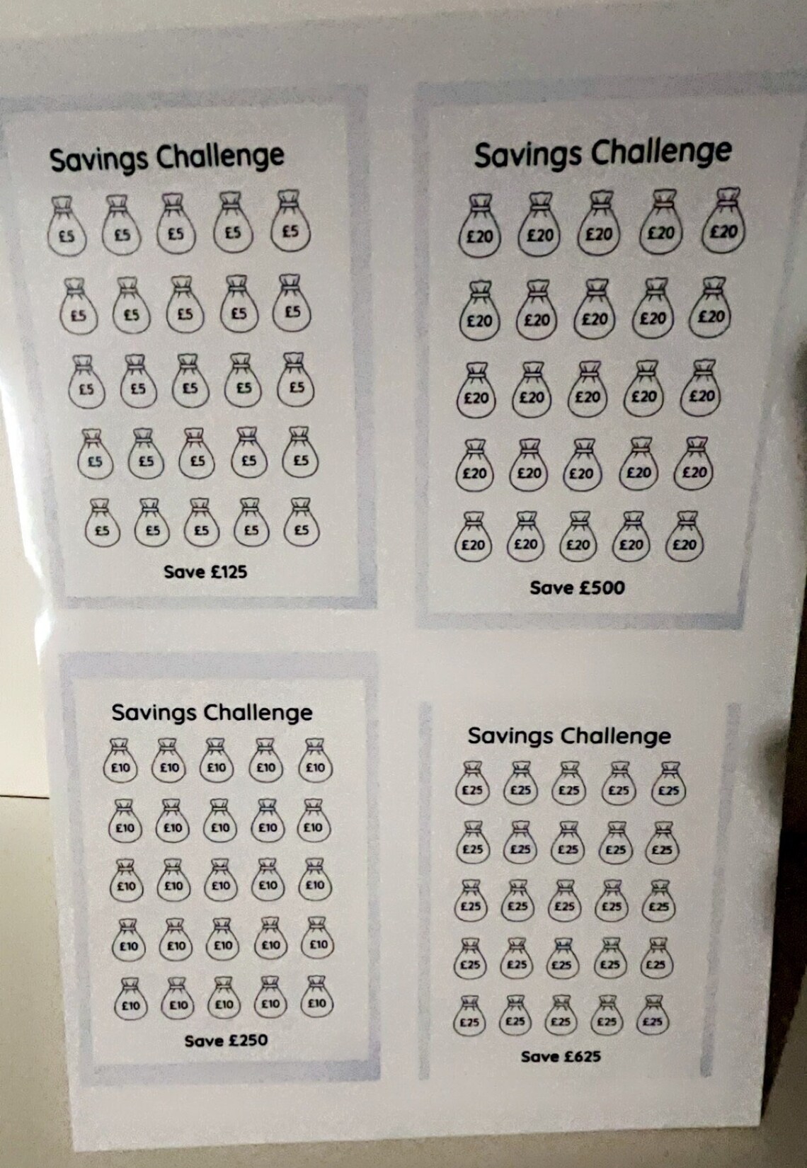 Tin Tracker Sticker| Money Saving Challenge | Cash Stuffing | Savings ...