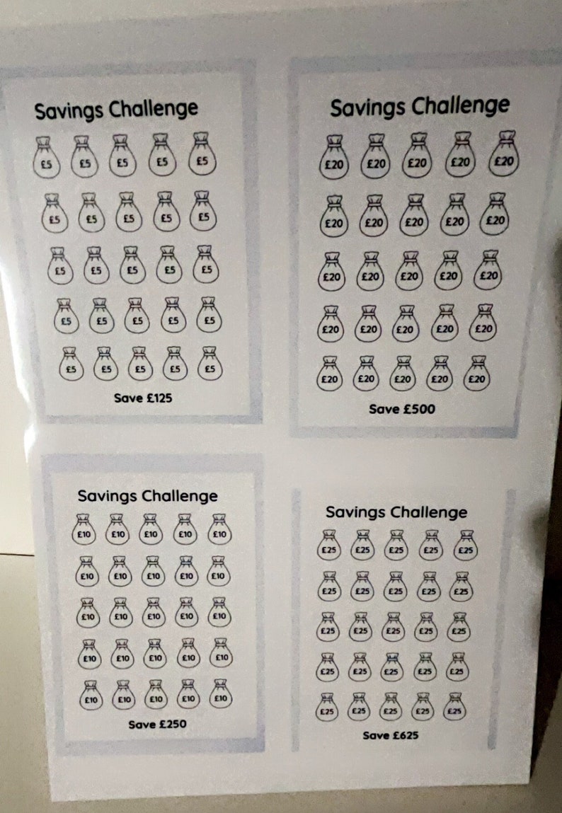 Tin Tracker Sticker| Money Saving Challenge | Cash Stuffing | Savings ...