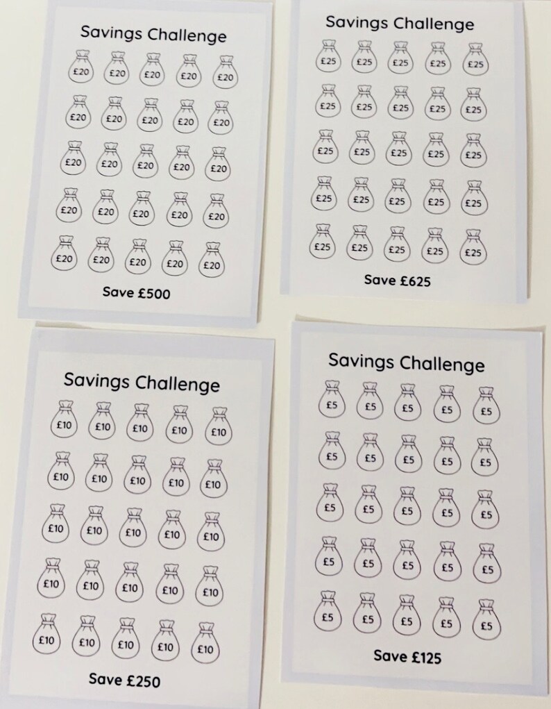 Tin Tracker Sticker| Money Saving Challenge | Cash Stuffing | Savings ...