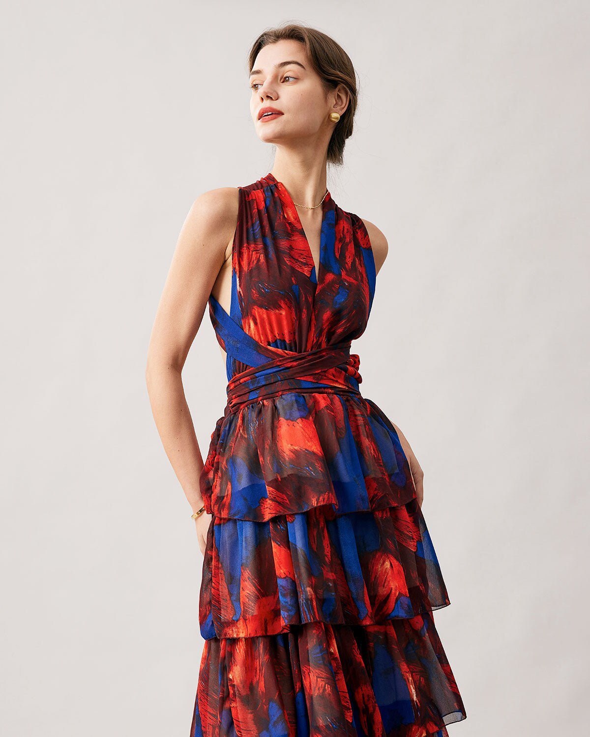 Women Red Halter Backless Tiered Party Maxi Dress - Etsy