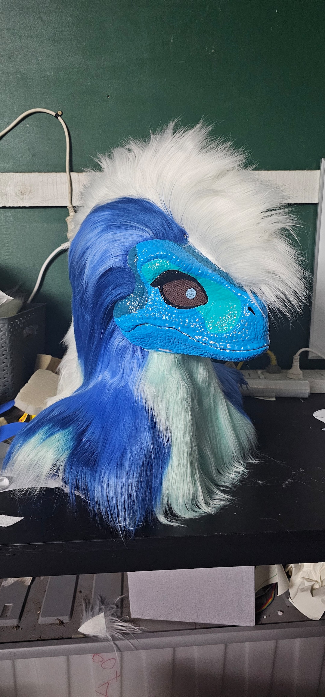 Dino Mask Fursuit Head, Big Mohawk High Quality - Etsy