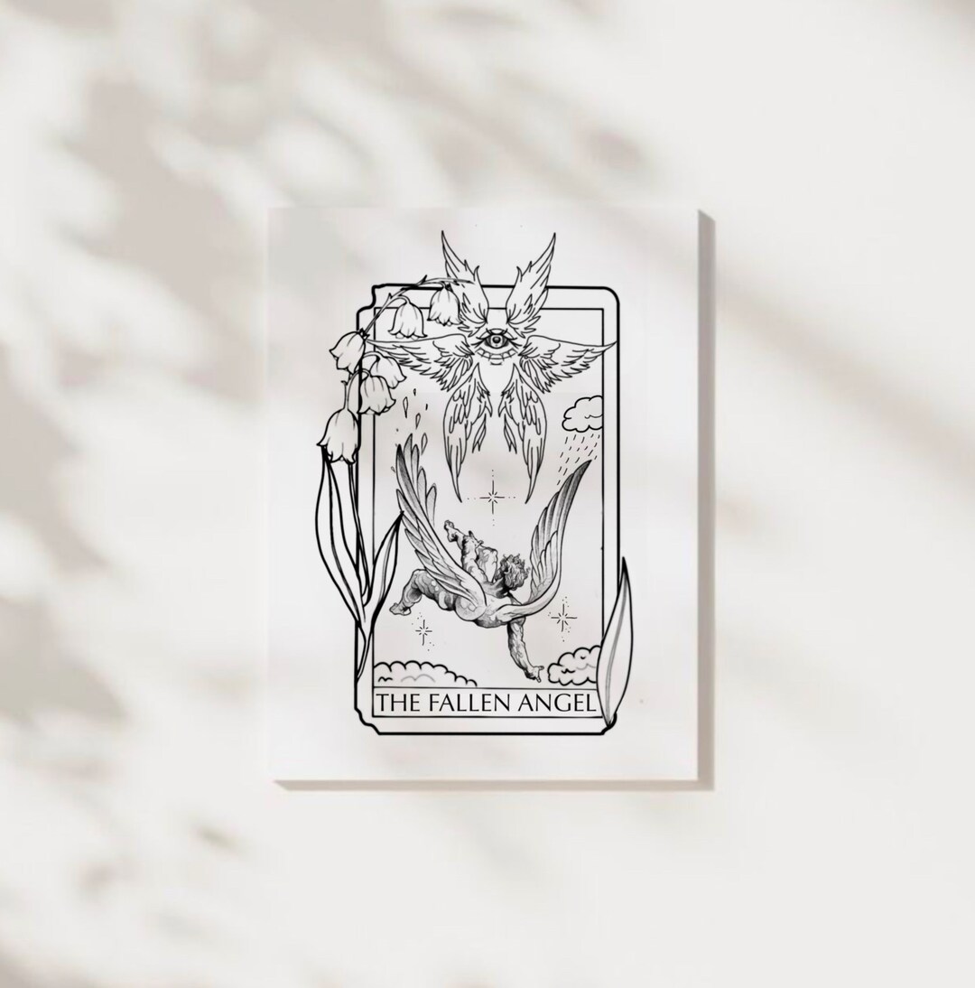 Two Tarot Cards Fallen Angel Theme - Etsy