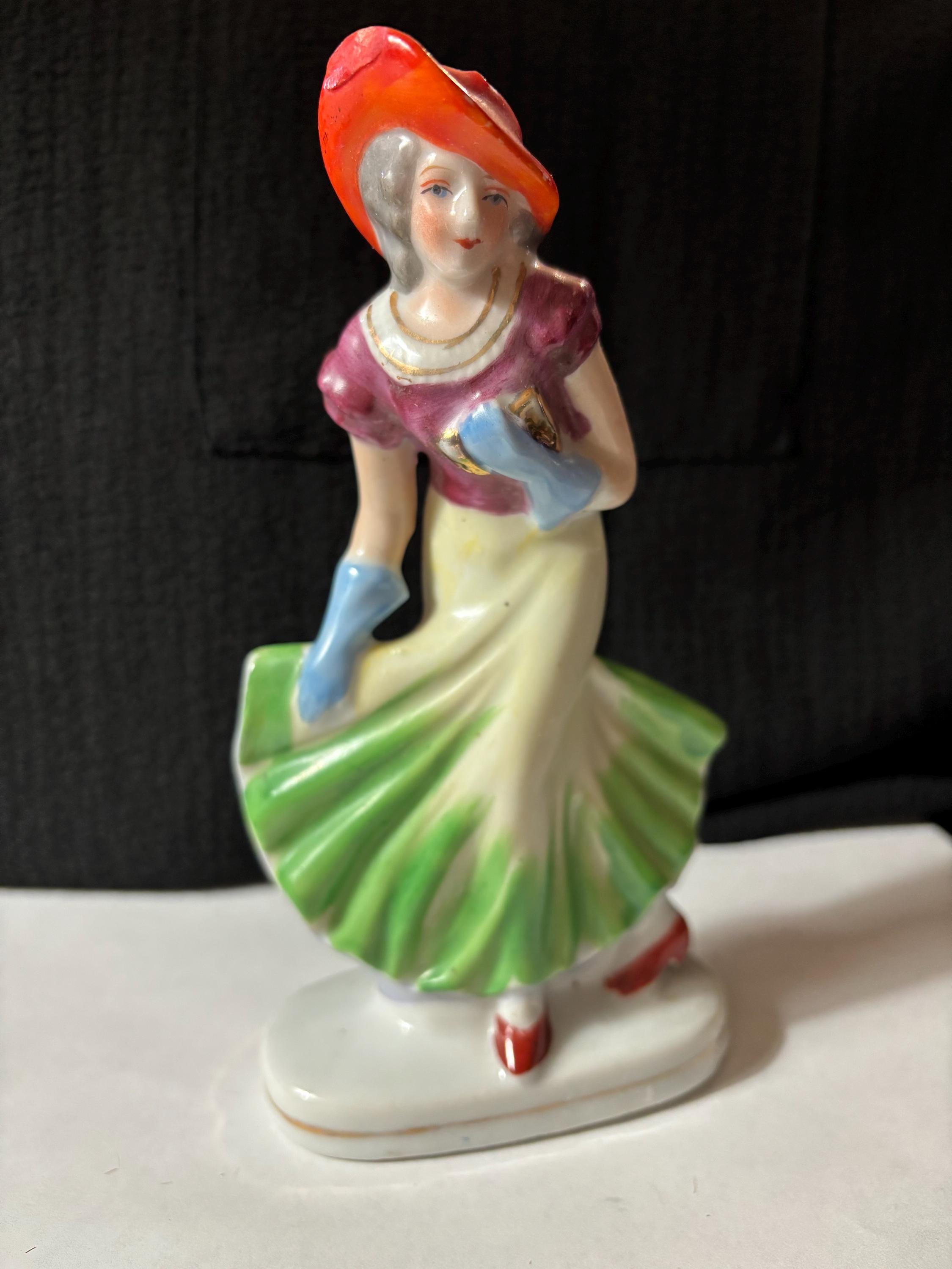 Vintage Ceramic Dancing Lady Statue Figurine, Stamped on Bottom made in ...