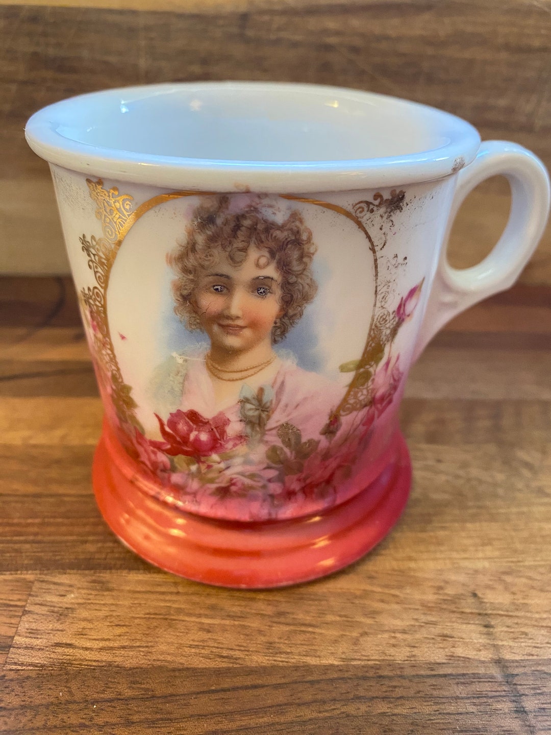 Victorian Style Ornate Pink and White Mug/shaving Mug - Etsy