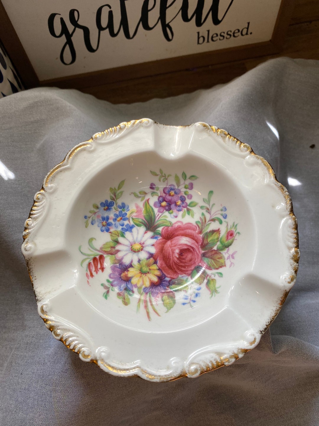 Vintage Collectible Fine Bone China Ashtray Trinket Dish - Etsy