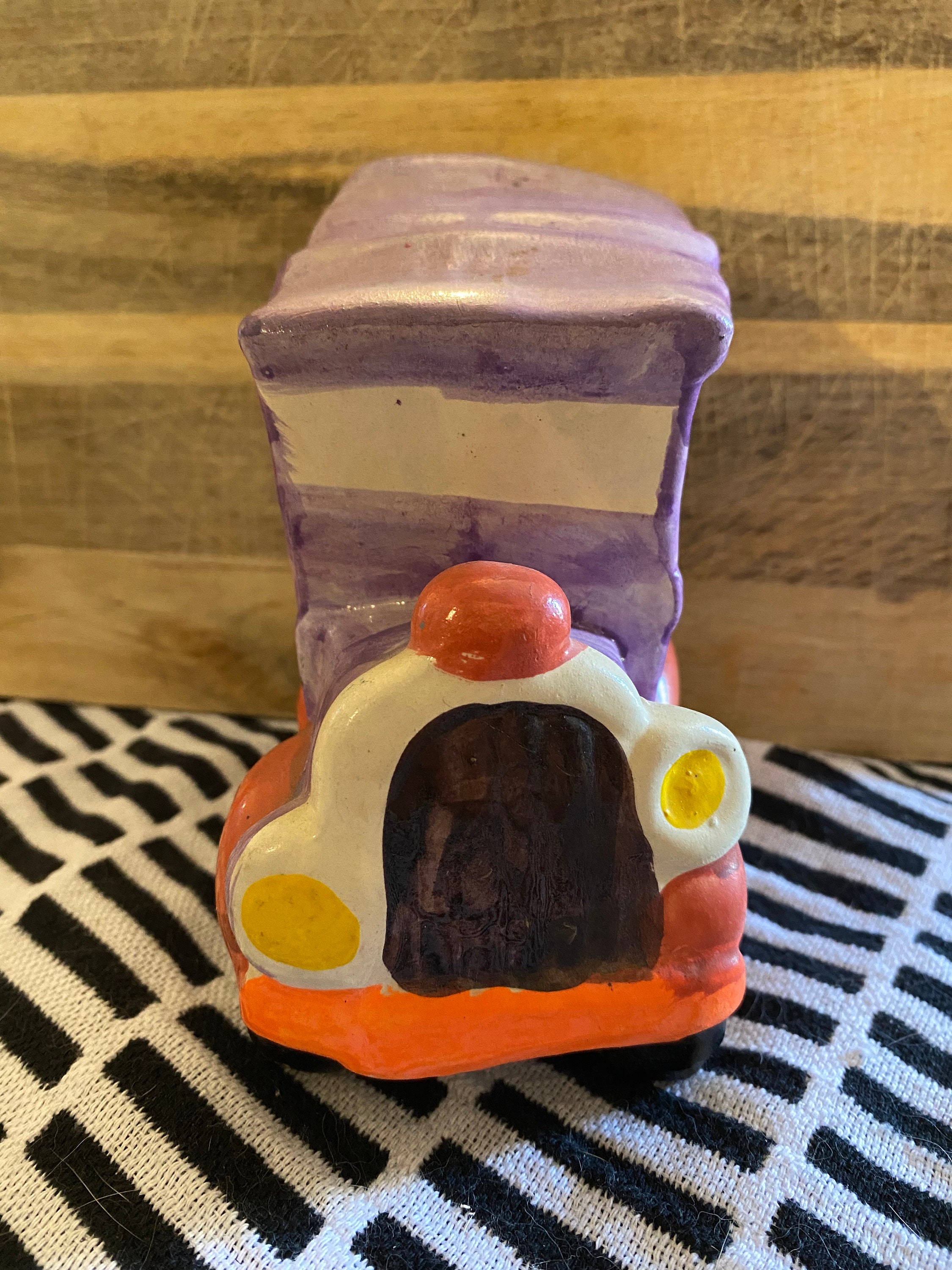 Whimsical Cartoon Jalopy Car Bank Hand Painted - Etsy