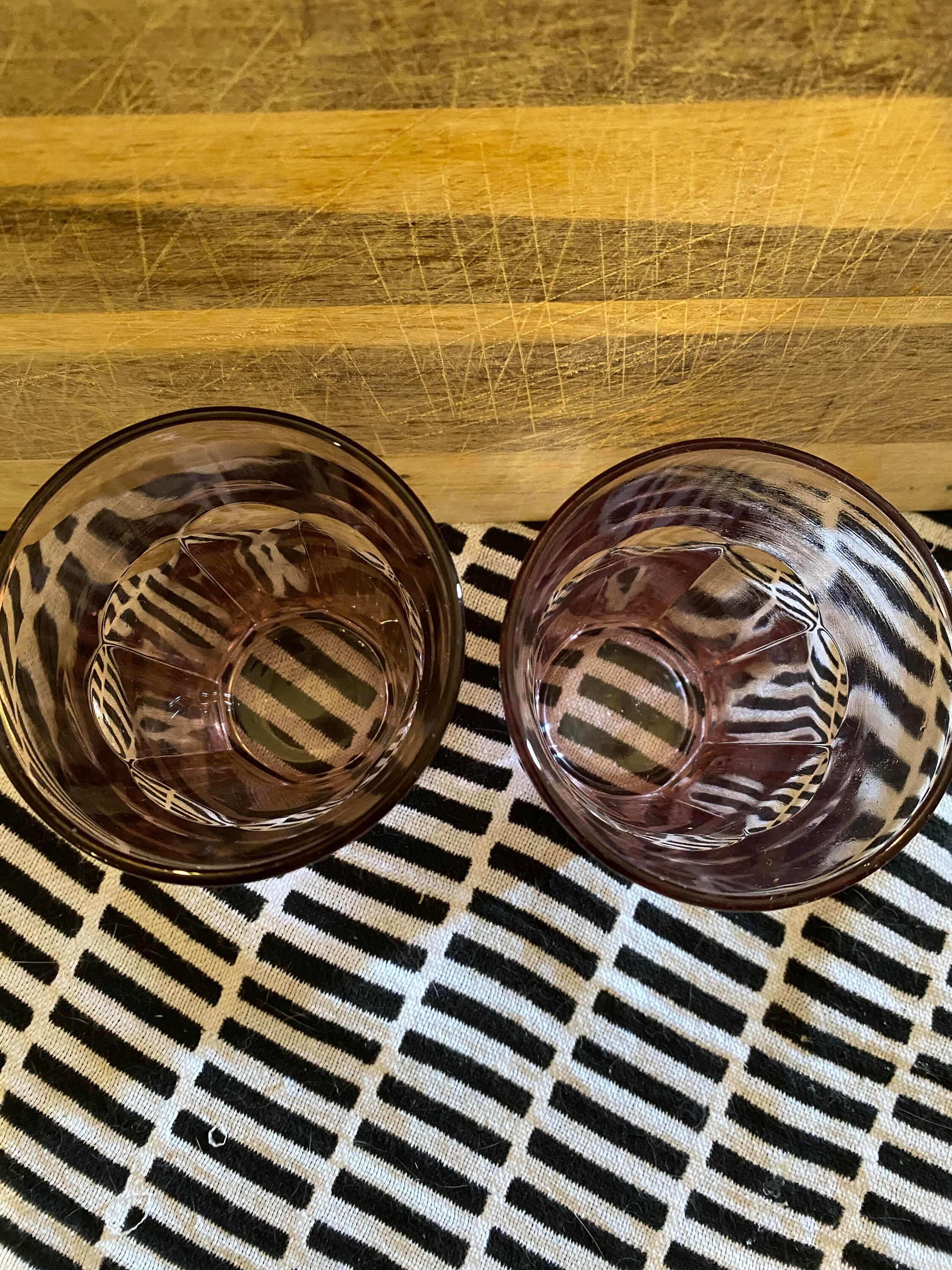 Vintage Pink Water Glass Tumblers Set of 2 - Etsy
