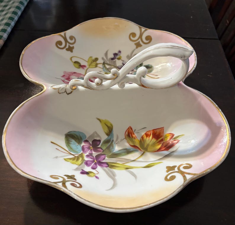 Vintage Porcelain Butterfly Serving Dish, Floral Collection Plate - Etsy